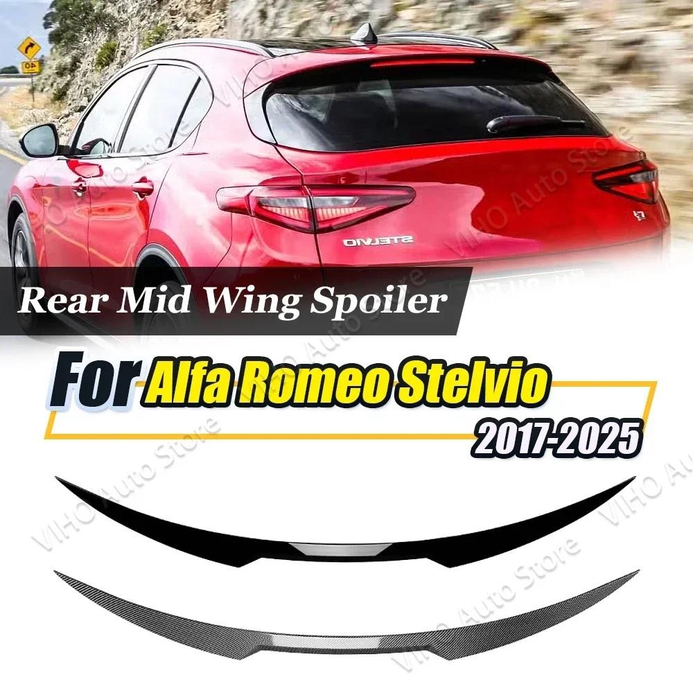 For Alfa Romeo Stelvio 2017-2024 Car Rear Trunk Mid Spoiler Tailgate ...