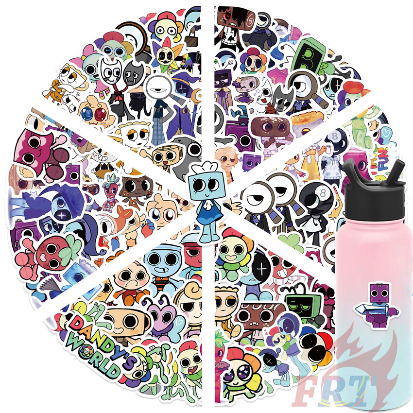 100Pcs/Set Dandy's World Stickers Waterproof Fashion DIY Decals Doodle ...