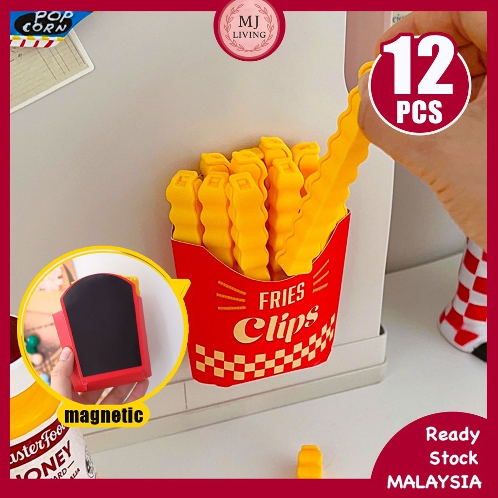 12 Pcs Food Bag Storage Clip Creative French Fries Sealing Clip ...