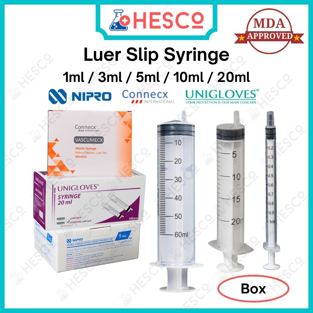 Syringe Picagari Luer Slip Disposable Bulk Box — 1ml 3ml 5ml 10ml 20ml ...