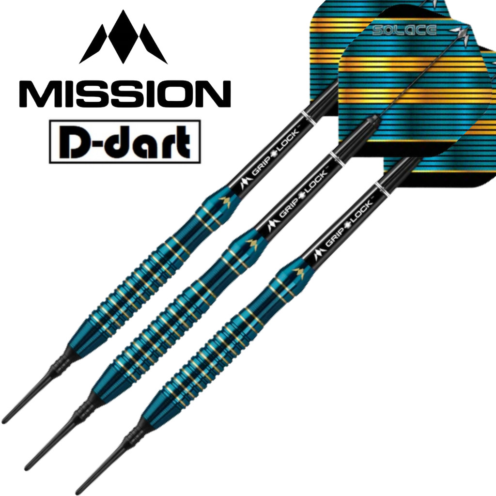 MISSION SOFT TIP DART - 20G SOLACE M1 DEEP CYAN Electro Brass Soft ...