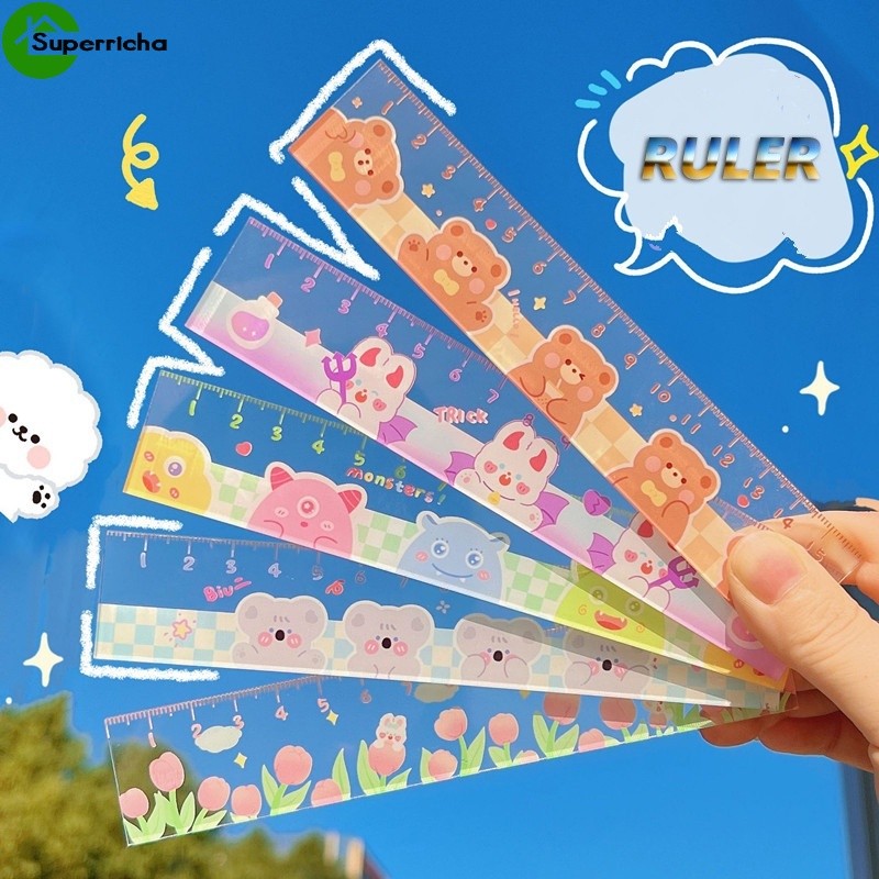 Cute Cartoon Pattern Ruler 15cm/18cm/20cm Polygonal Measuring Ruler ...
