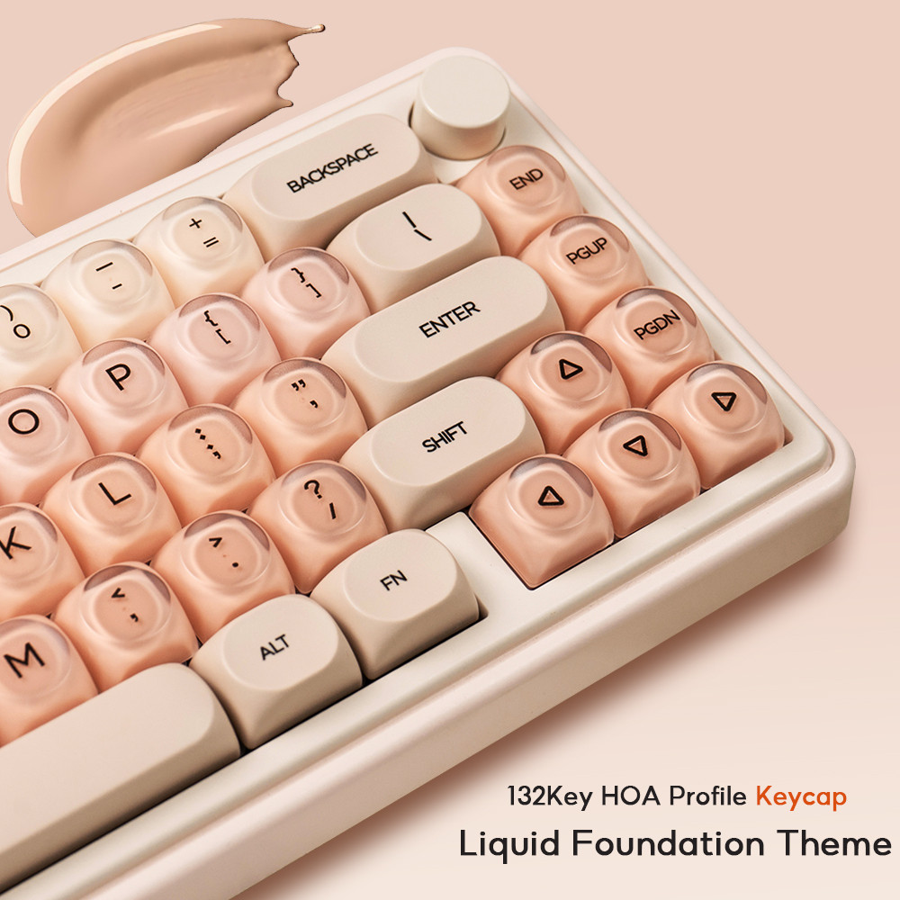 Liquid Foundation Theme Keycaps - MOA Profile 135Key PBT+PC Material ...