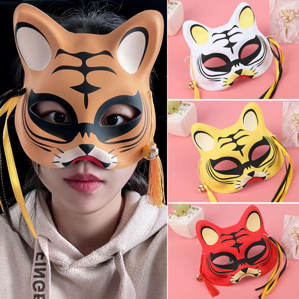 masquerade mask topeng Douyin dicat gaya Jepun gaya Jepun harimau ...