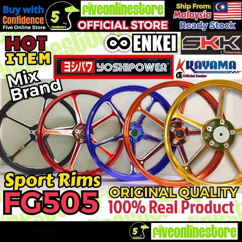 FG505 Racing Sport Rims SP505 Rim 1.4/1.6 FG511 SKK ENKEI LC135 Y15 Y16 ...