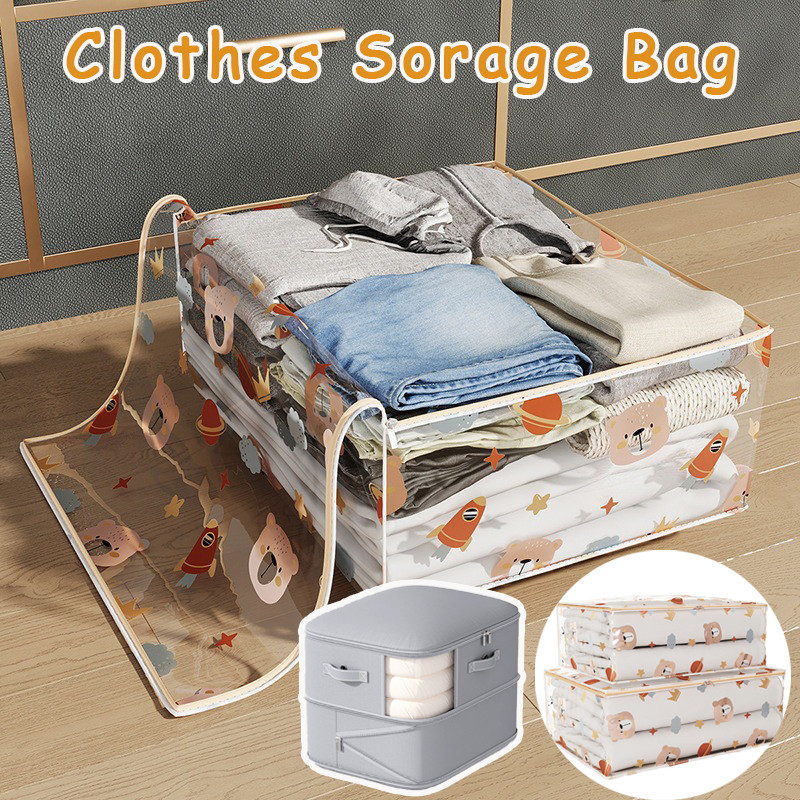 Transparent Waterproof Large Storage Bag Clothes Quilt Blanket Storage ...