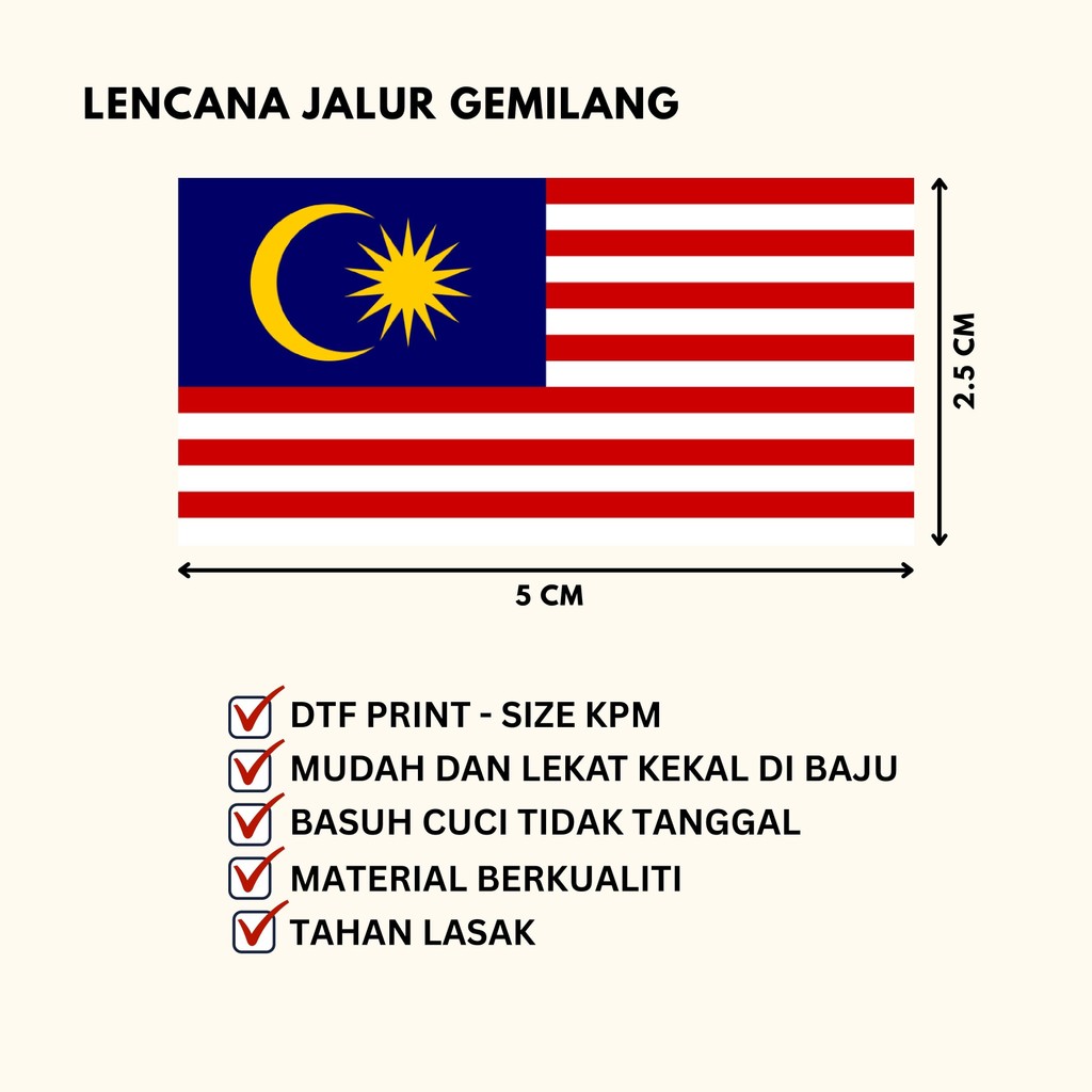 Sticker Lencana Bendera Malaysia & Negeri - Iron On - DTF Print ( size ...