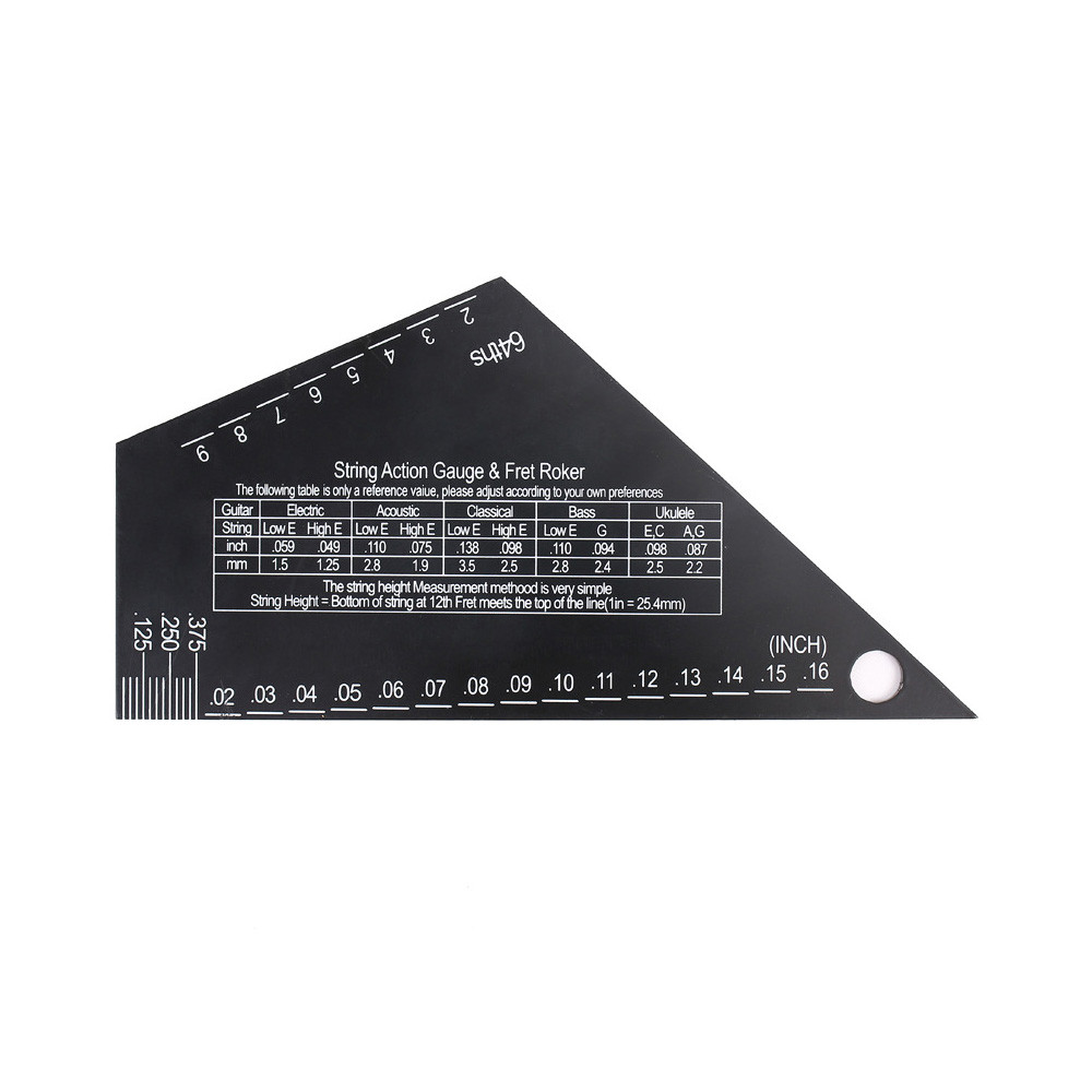 Ado)Guitar String Action Gauge Black Triangle Electric Guitar Leveling ...