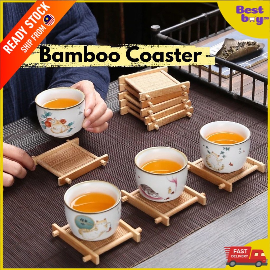 Heat resistant Bamboo Coaster Tea Coffee Cup Mat Dinnerware Supplies ...