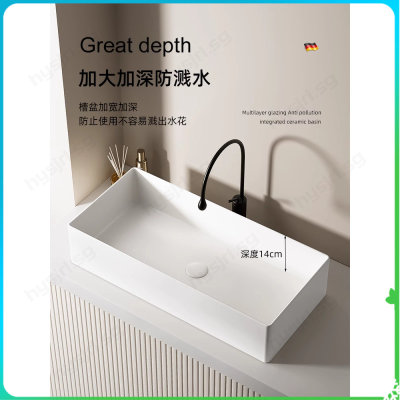 Ceramic washbasin balcony rectangular countertop basin deep basin ...