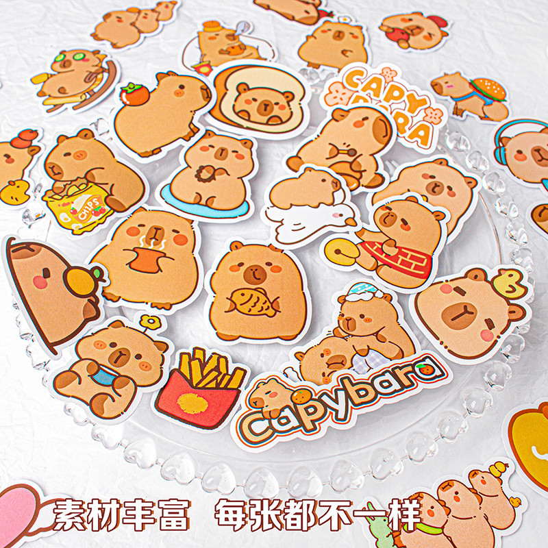 Hot Sale 50 Pieces Kapibara Sticker Pack Cute Capybara Handbook ...