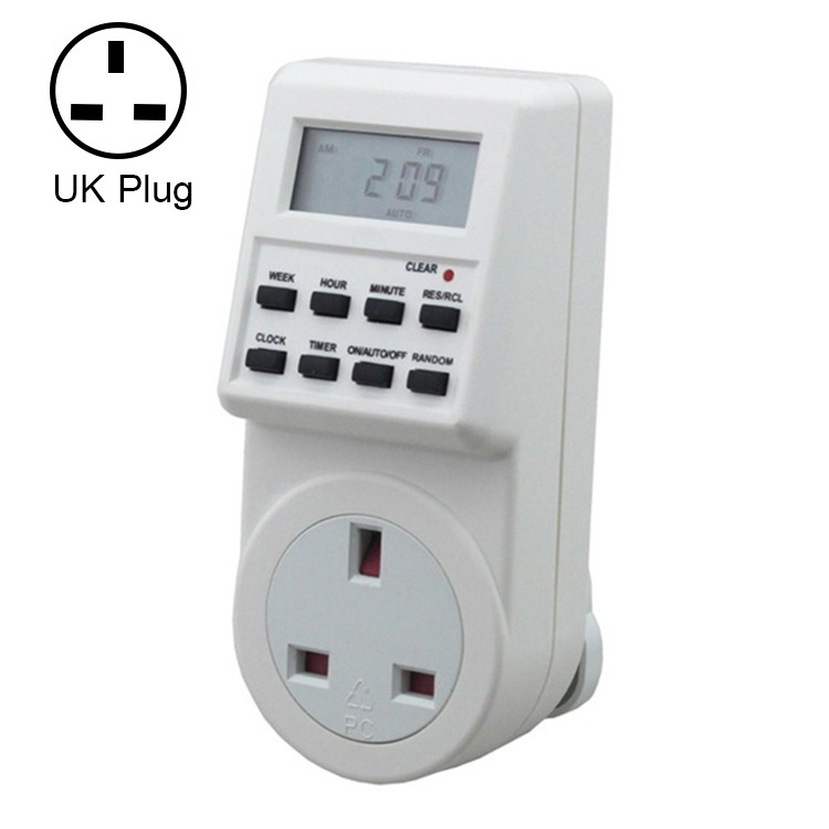 Dropshiping AC 230V Smart Home Plug-in LCD Display Clock Summer Time Function 12/24 Hours ...