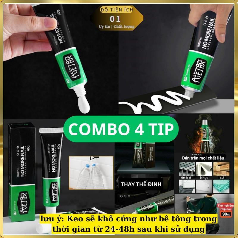 Combo of 4 tubes of No More Nail super glue 60g super wall stickers for ...