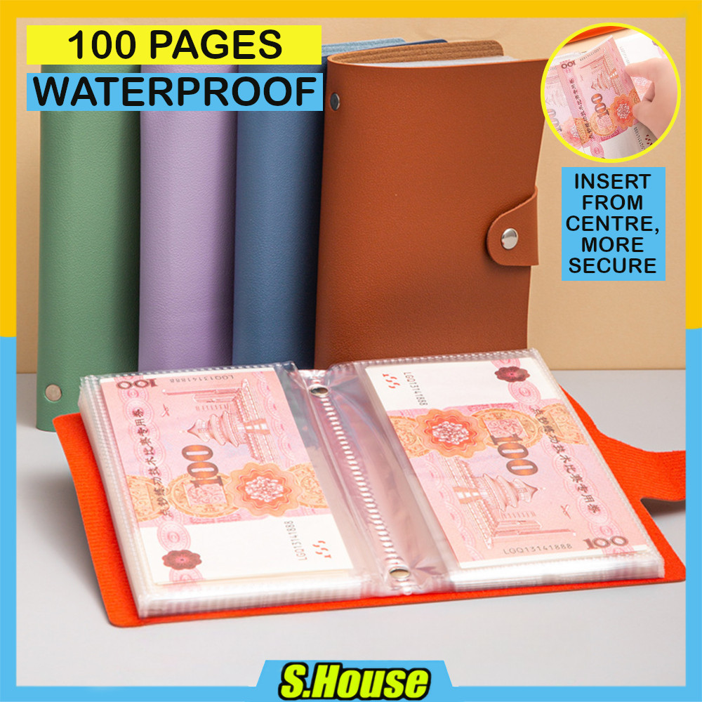 100 Pages Cash Binder Paper Money Storage Organizer Book Collection ...