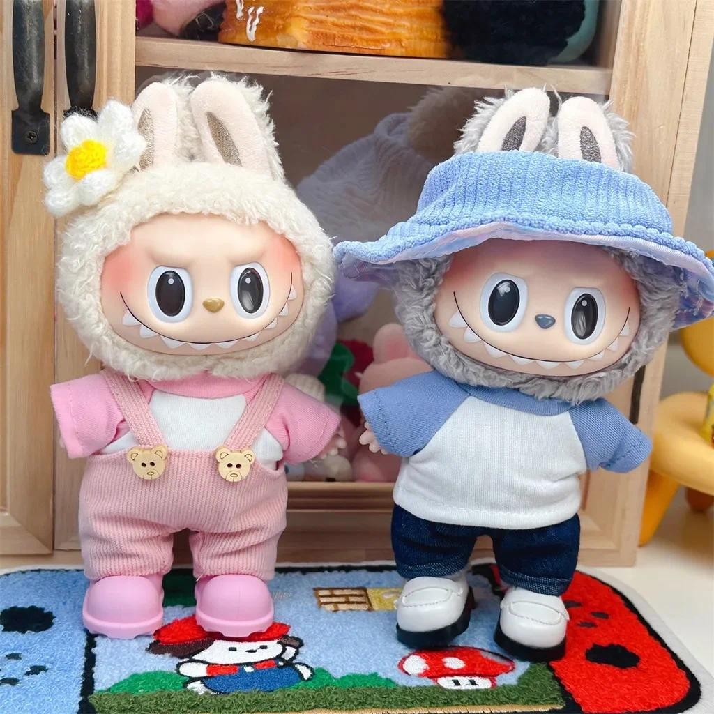 For Korea Kpop EXO 17cm Labubu V2 V1Plush Idol Doll's Accessories Bear ...