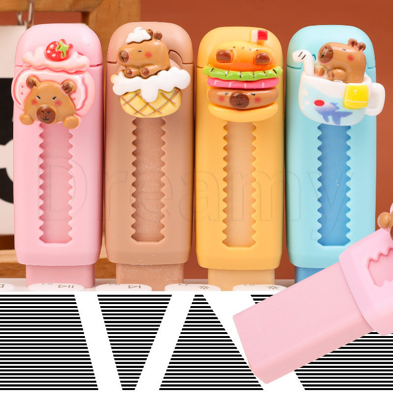 Capybara Push-Pull Eraser - Extendable Pencil Eraser - Cartoon Anime ...