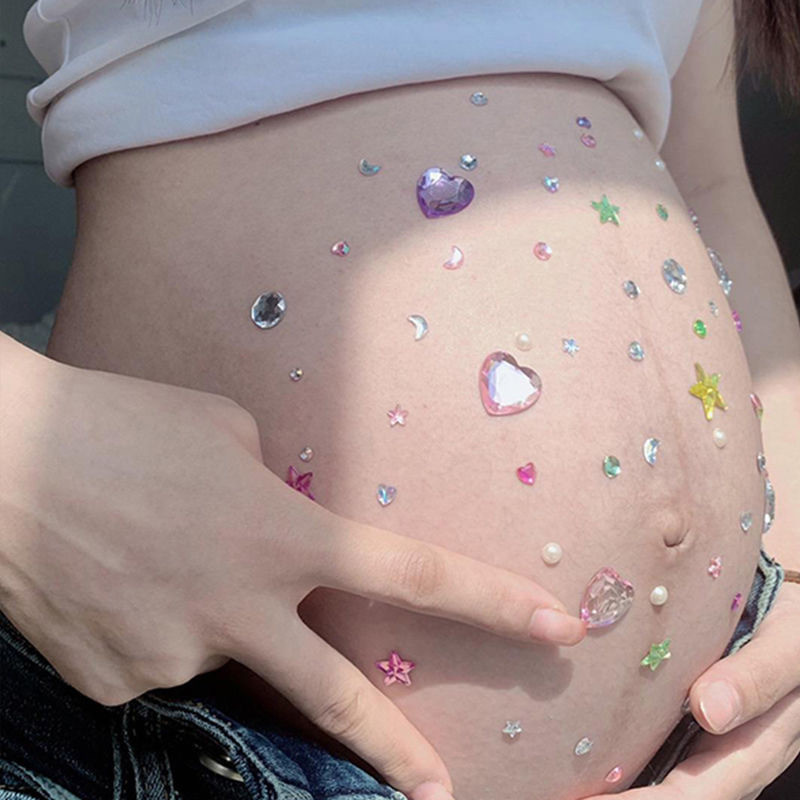 Pregnant Women Photo Belly Stickers Ready Stock Belly Stickers Colorful ...