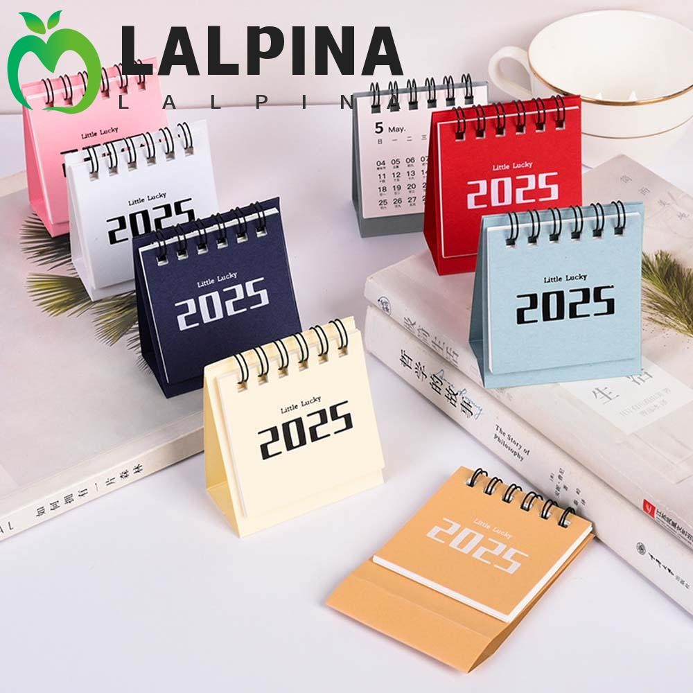 LALPINA Desktop Calendar, Coil Standing Flip Agenda Organizer 2024 2025 ...