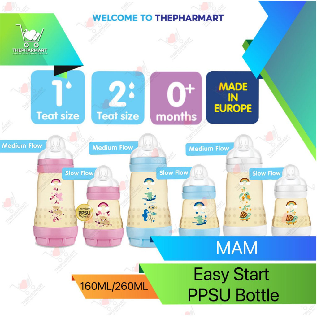 MAM Easy Start Anti-Colic PPSU Bottle 160ML / 260ML | Shopee Malaysia