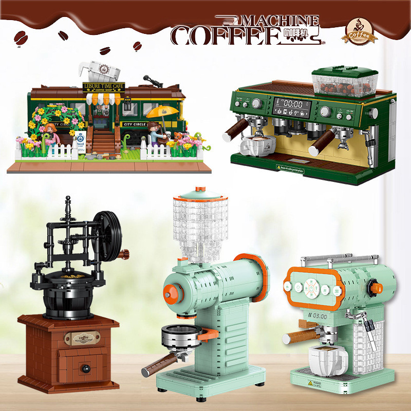 Sepadan dengan Lego mesin kopi retro blok bangunan mesin pengisar ...