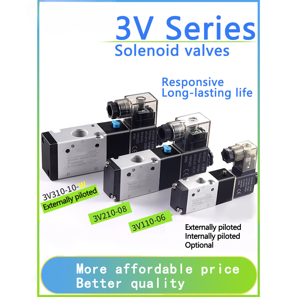 Pneumatic directional valve 2/3-way solenoid valve 3V110/3V210/3V310 valve air gas control valve ...