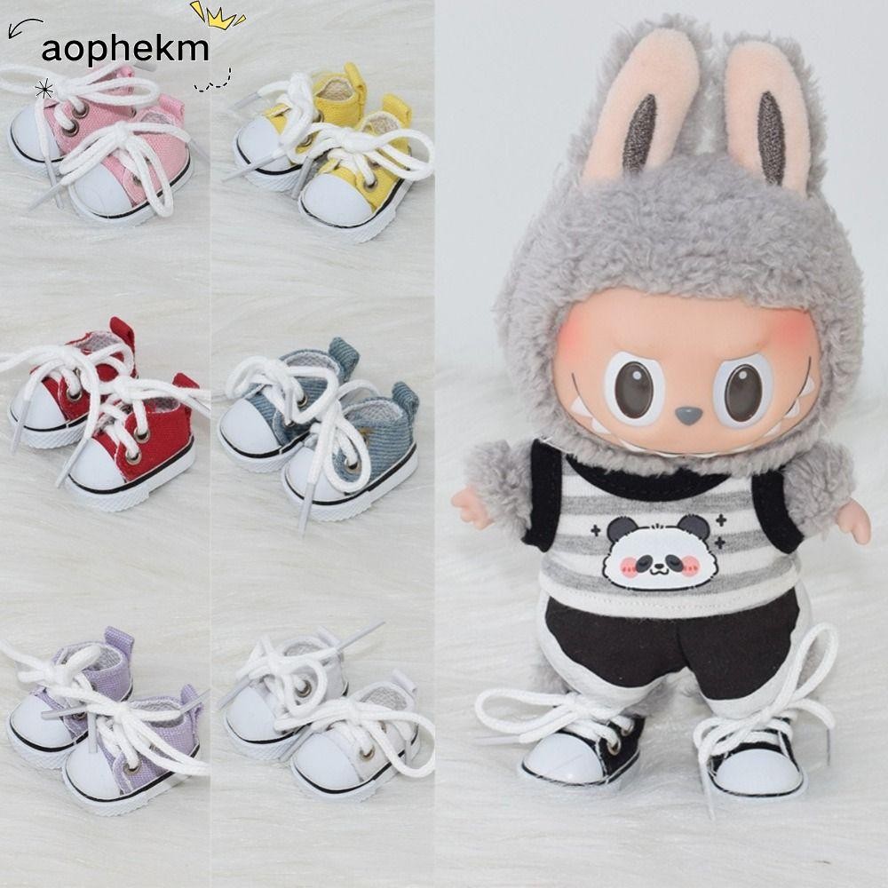 AOPHEKM Canvas Shoes, 3.8cm 17CM Labubu Doll Shoes, 10CM Cotton Doll ...