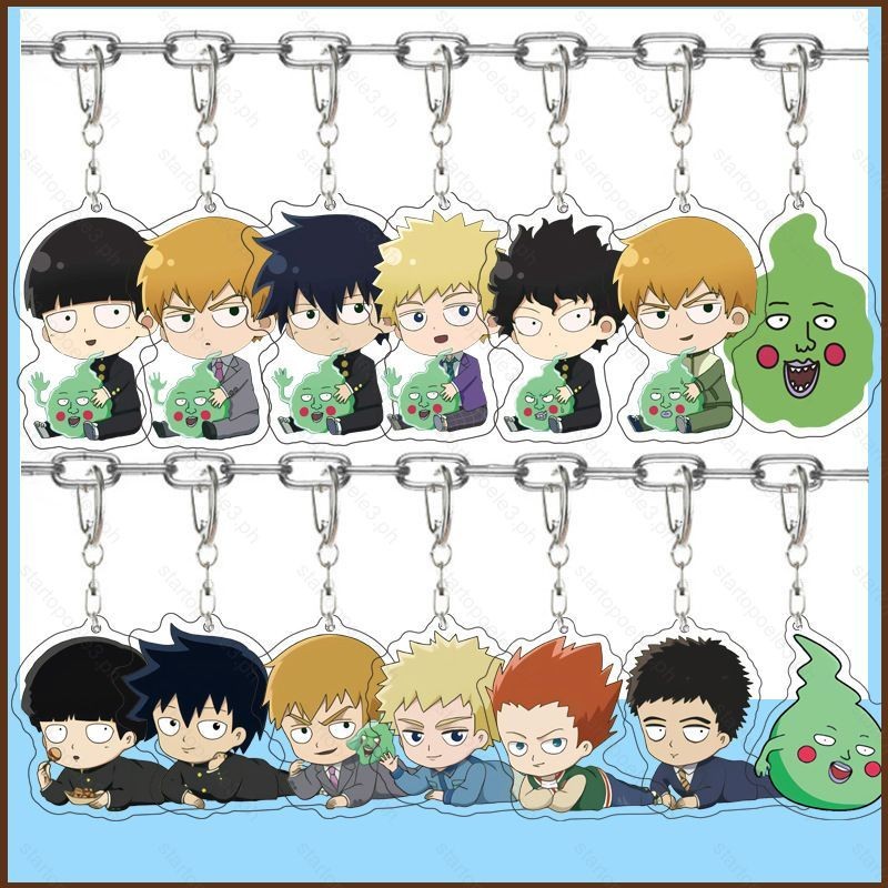 ST3 Mob Psycho 100 Keychain Anime Keyring Acrylic Cute Bag Pendant ...