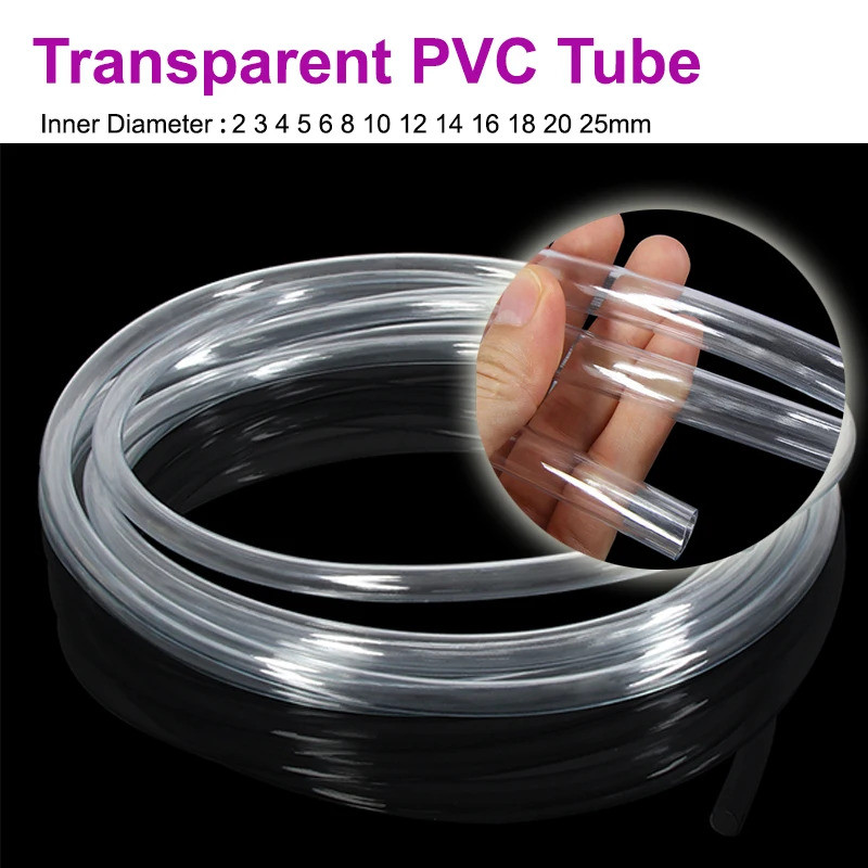 1/2/3/5/10M Transparent PVC Plastic Hoses 8 10 12 14 16 20 25mm Inner ...