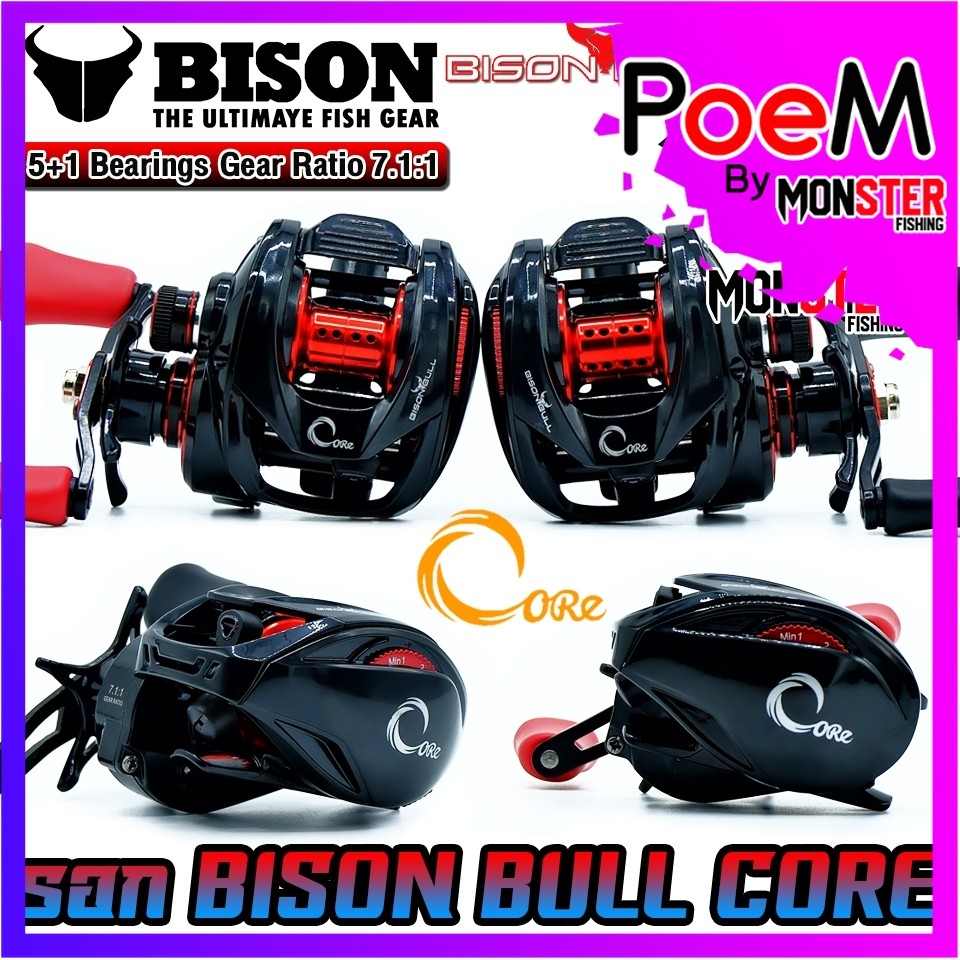 Fishing Reel BULL CORE Drip New Model With Click Sound (Both Left And Right Rotation) | Shopee ...