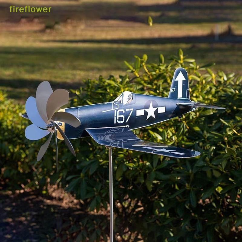 [fireflowerM] 1 Piece Metal Sculpture Windmill Aircraft Weather Vane ...