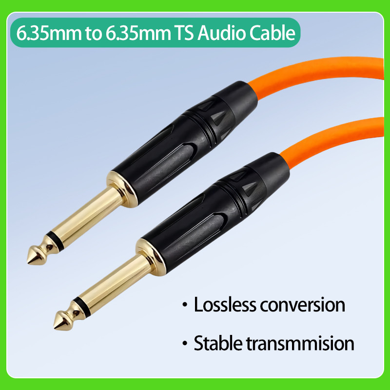 【1.0M/1.5M/3.0M/5.0M】6.35mm Instrument Cable 6.5mm Mono Jack 1/4" TS ...