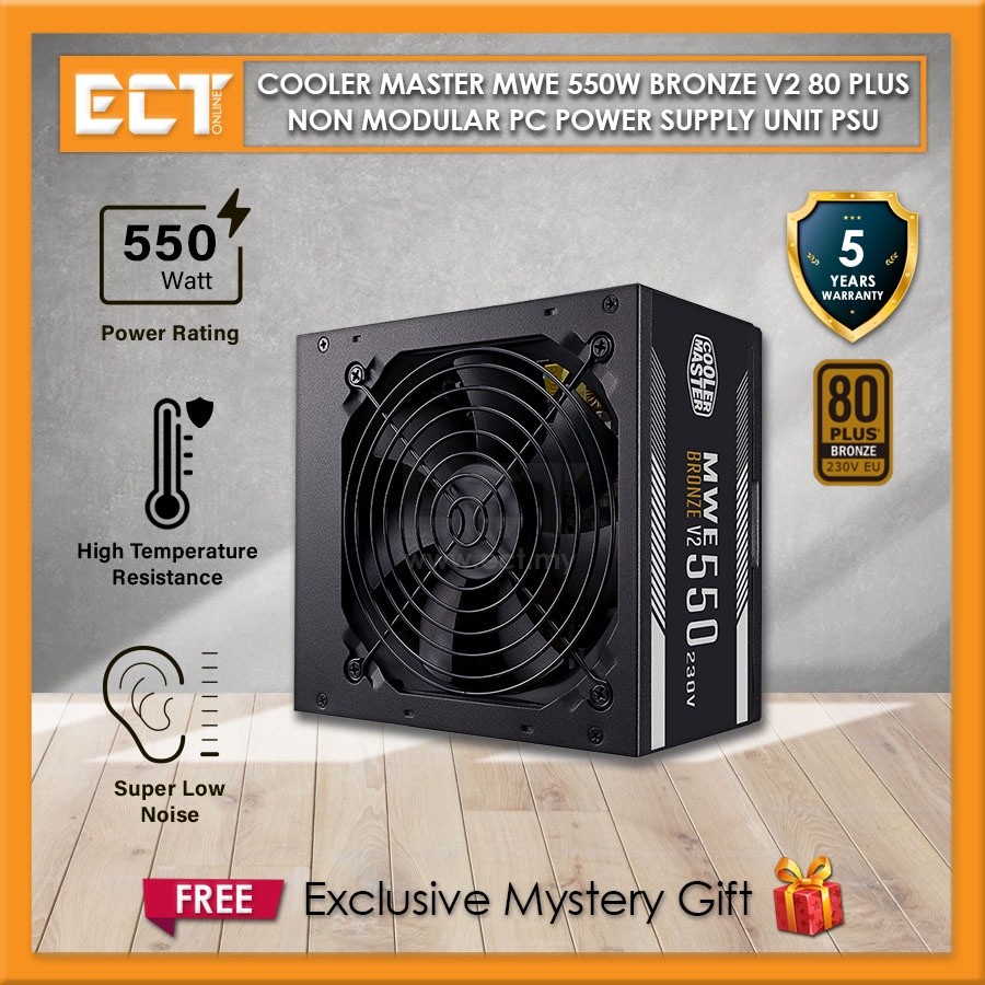 Cooler Master MWE 550 Bronze V2 500W 80 Plus Non Modular ATX Power ...