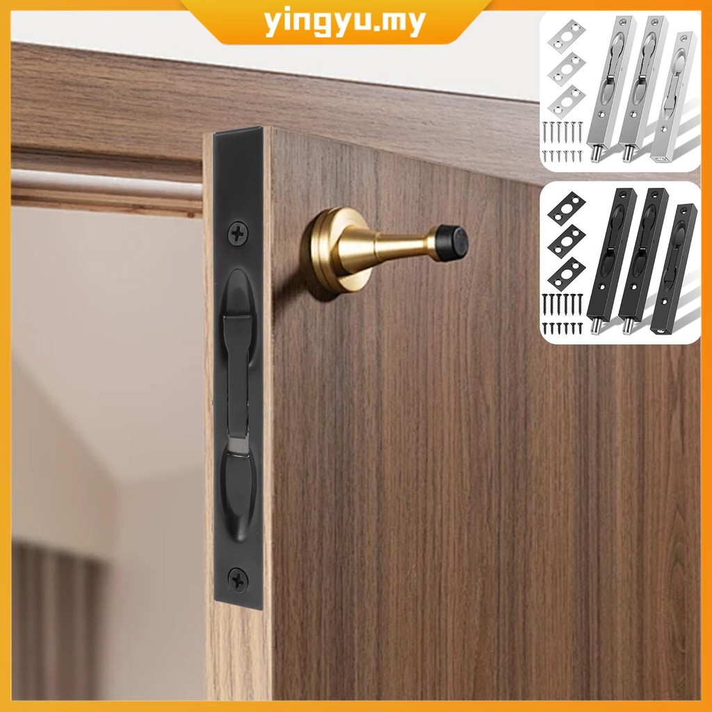 3Pcs Flush Bolt Door Lock Stainless Steel Bolt Latch with Widening ...