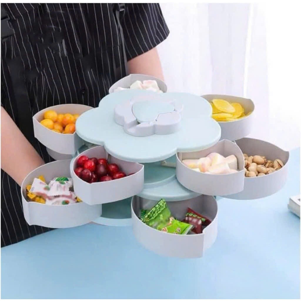 Flower-shaped rotating jam tray with many petals, beautiful plastic CNY ...