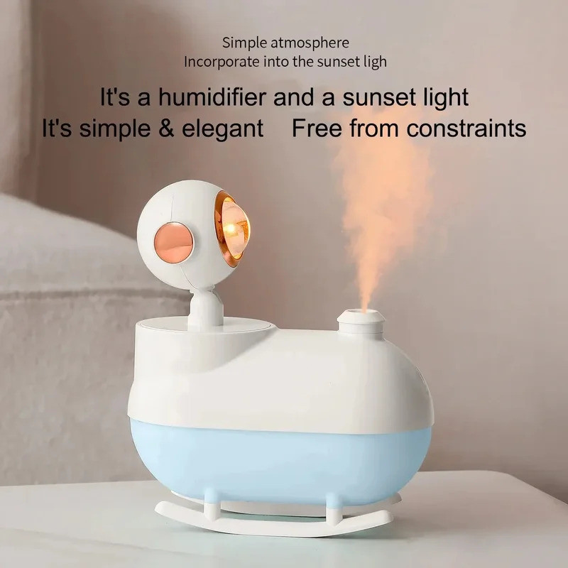 Moisturizing Mini Heavy Fog Humidifier with Sunset Light for Daily Use ...