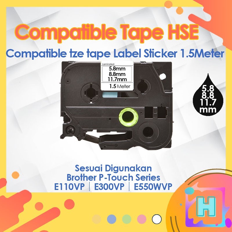 Hse-211 221 231 label tape compatible Heat Shrink Tube Tapes Sticker Label printer PT-E300VP PT ...