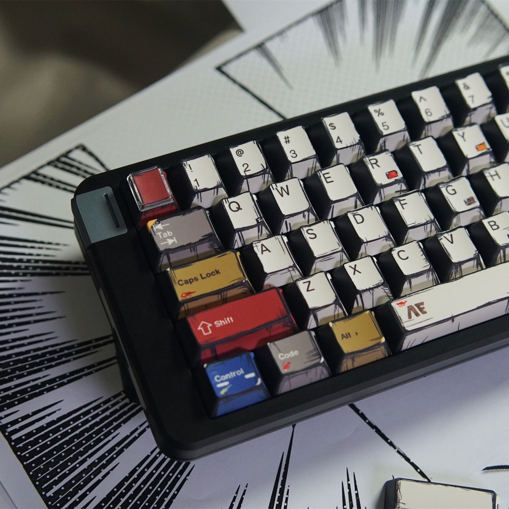 PBT Comic Style Keycaps Cherry Profile Mixed Light Keycap PBT Dye ...