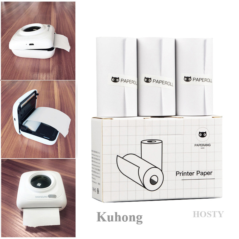 KUHONG Mini Printer Thermal Paper Label Sticker White Colorful Adhesive ...