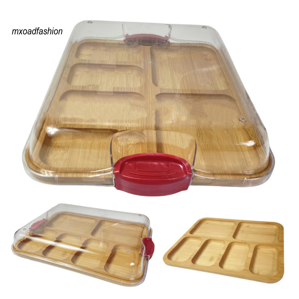 MX_ Portable Food Tray with Compartments Cheese and Fruit Serving ...