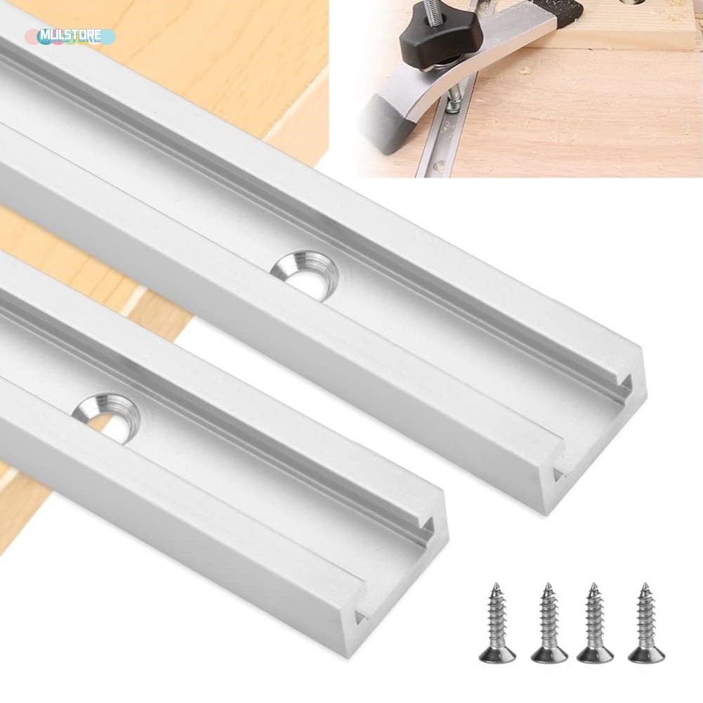 [Mulstore] 2Pcs 12 Inch 300mm T-Track T-Slot Miter Track Aluminum Alloy ...