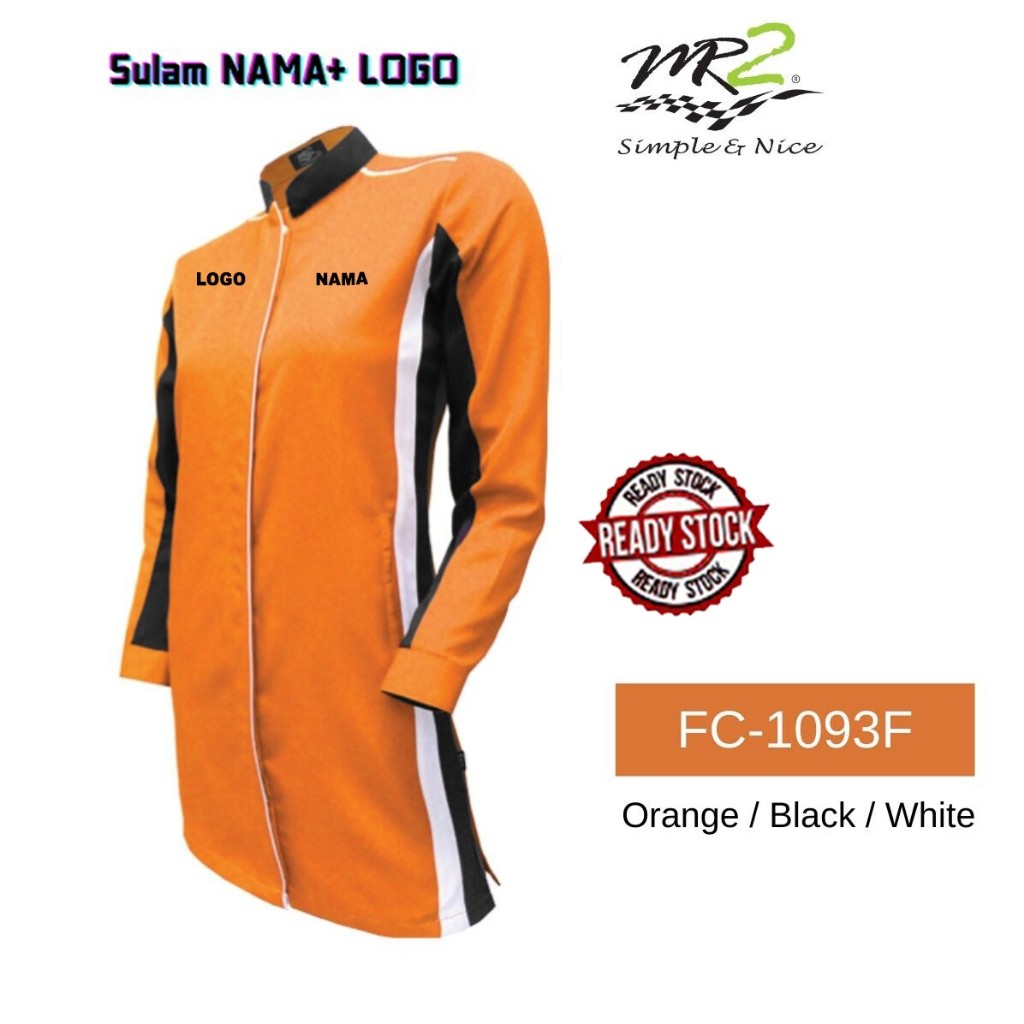 BAJU KORPORAT MUSLIMAH ORANGE FC1093F POLYCOTTON JENAMA MR2 | Shopee ...
