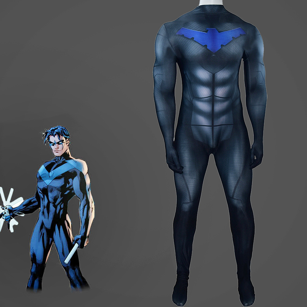 [Ready Accessories] Comic Batman Nightwing Hero cosplay Costume ...