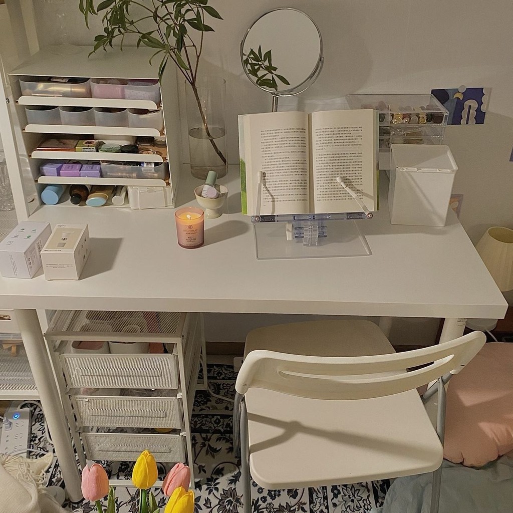 Ikea Computer Desk White Right Angle Table Bedroom Desk Simple Long ...