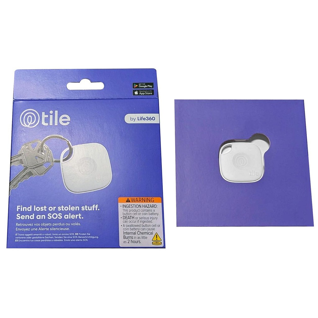 Tile by Life360 Mate 2024 Bluetooth Tracker (1 Pack, White), RE-60021 ...