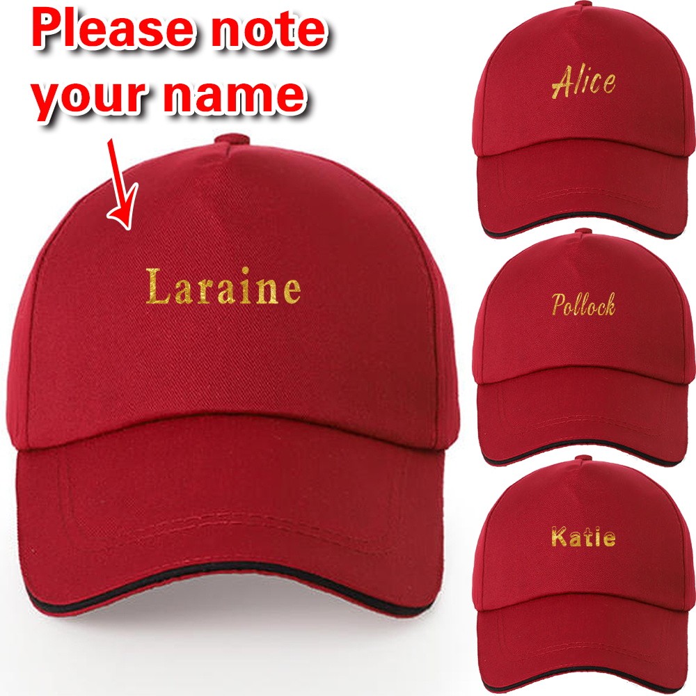 Custom Free Name Baseball Cap for Women Men Red Cotton Hats Outdoor ...