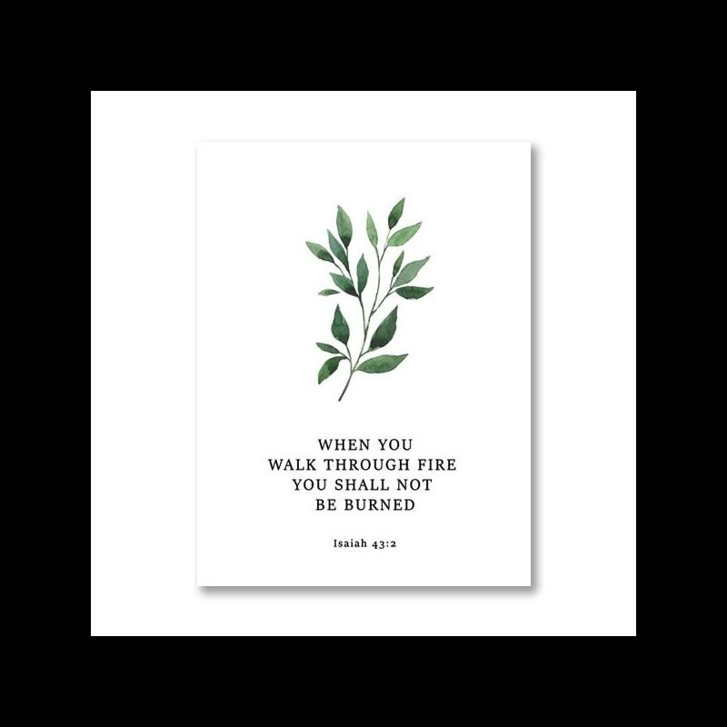 Cetak ayat Alkitab Isaiah, lukisan air tumbuhan Kristian, poster ...