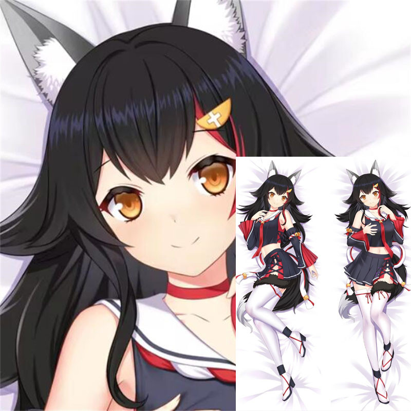 Hololive Ookami Mio Pillow Case Dakimakura Vtuber Cosplay Peachskin ...