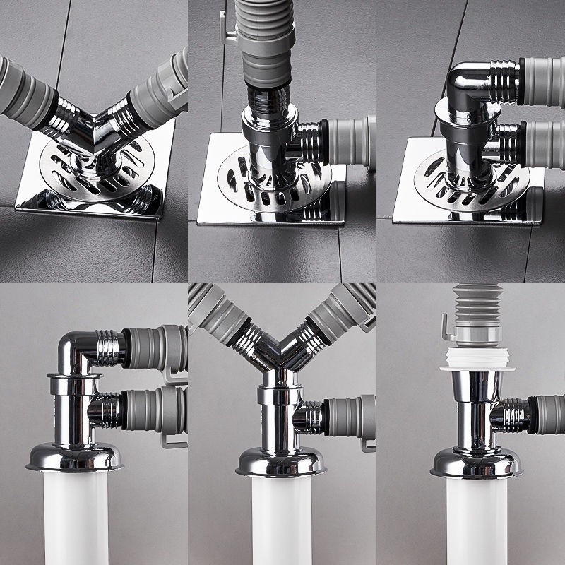 Double wash machine basin drain three-way floor drain Joi double ...