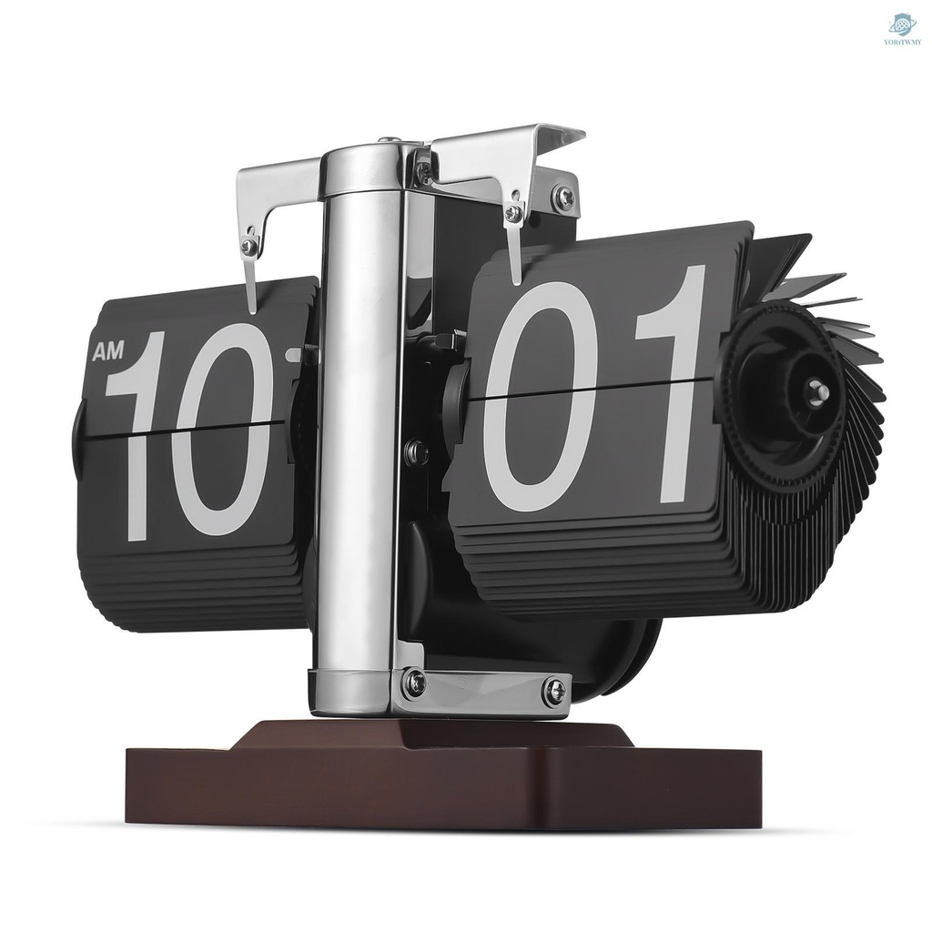 Desk Flip Clock Vintage Decor Heavy Duty Stainless Steel Mechanical ...