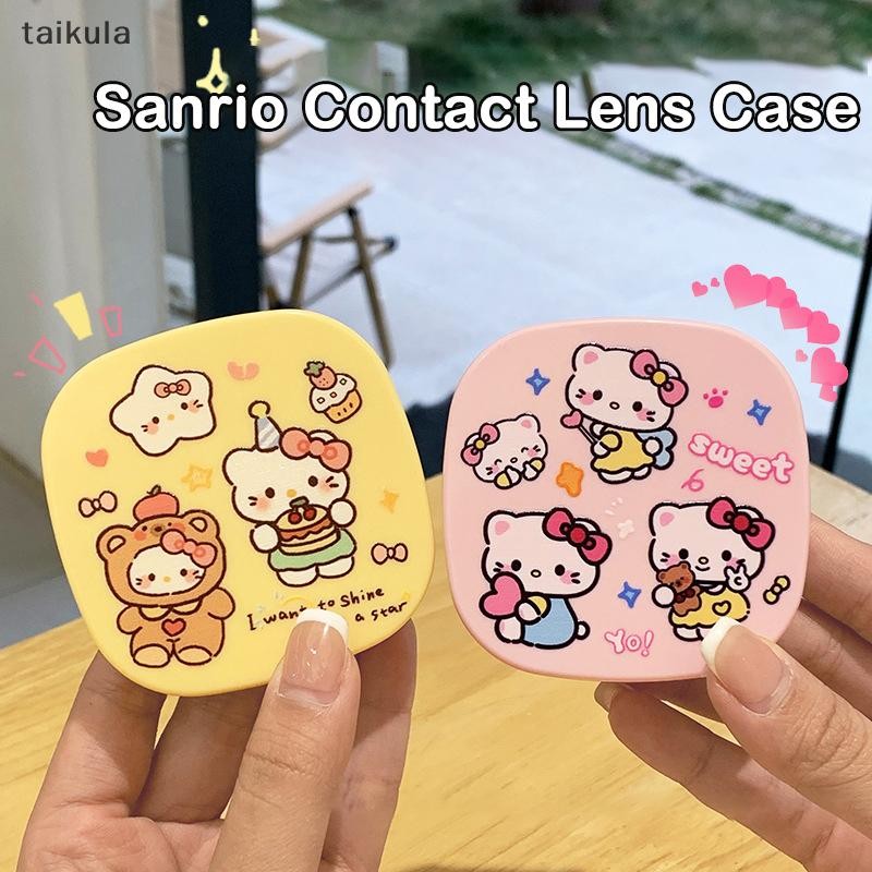 QwQ Kawaii Hello Kitty Contact Lenses Case Sanrio KT Cat Beauty Pupil ...